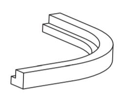 Square End Curved Cornice/Pelmet for Cambridge Kitchen Range